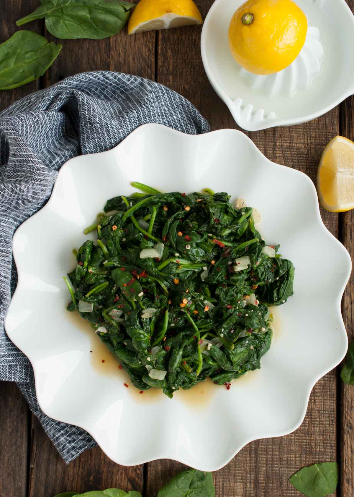 Easy Sauteed Spinach - Feasting not Fasting