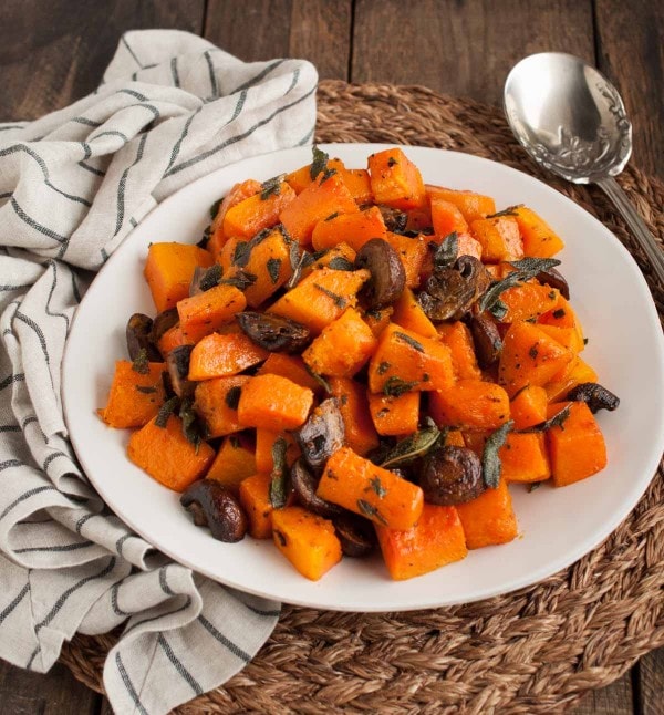 Fried Sage Butternut Squash Tossed in Brown Butter - Feasting not Fasting