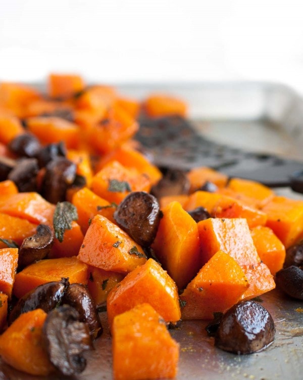 Fried Sage Butternut Squash Tossed in Brown Butter - Feasting not Fasting