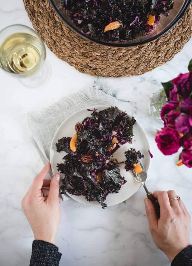 Orange Kale Salad - Feasting not Fasting