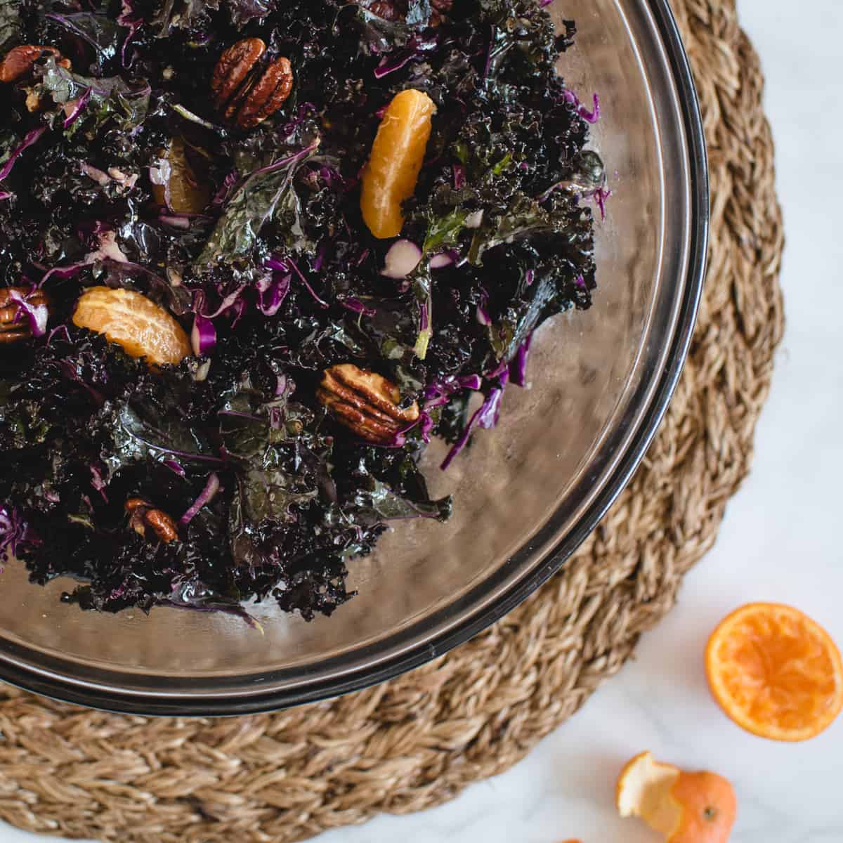 Orange Kale Salad - Feasting not Fasting
