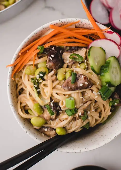 Teriyaki Noodles with Easy Homemade Teriyaki Sauce - Feasting not Fasting