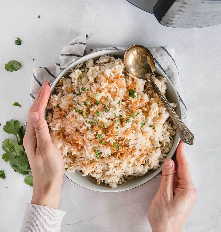 Perfect Easy Instant Pot Coconut Rice (No Burn Notice!) - Feasting not ...