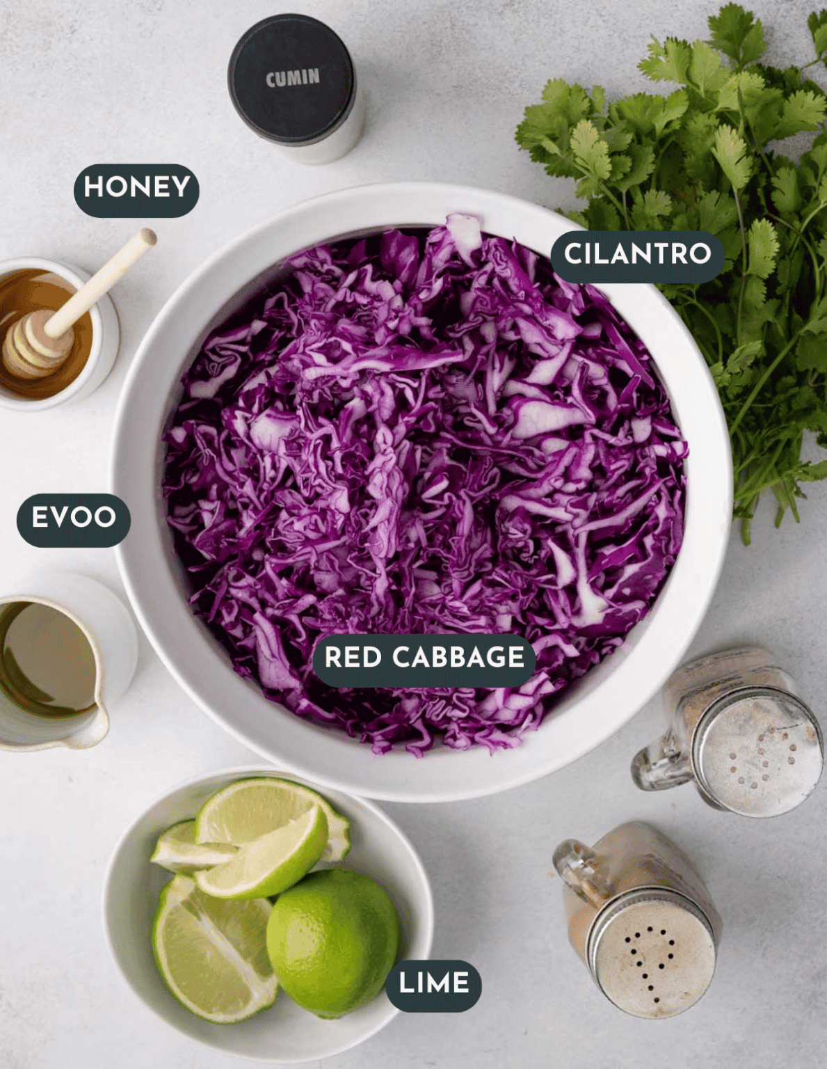 Easy Cilantro Lime Red Cabbage Slaw (Fish Tacos) - Feasting not Fasting
